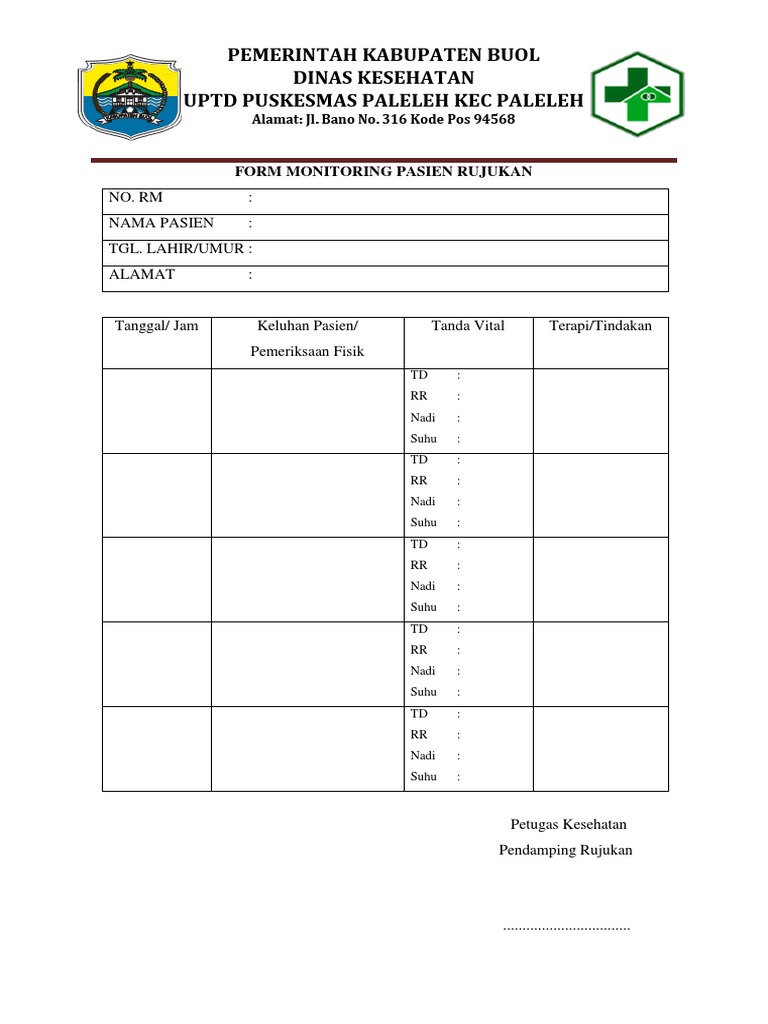 Form Monitoring Rujukan Puskesmas | PDF