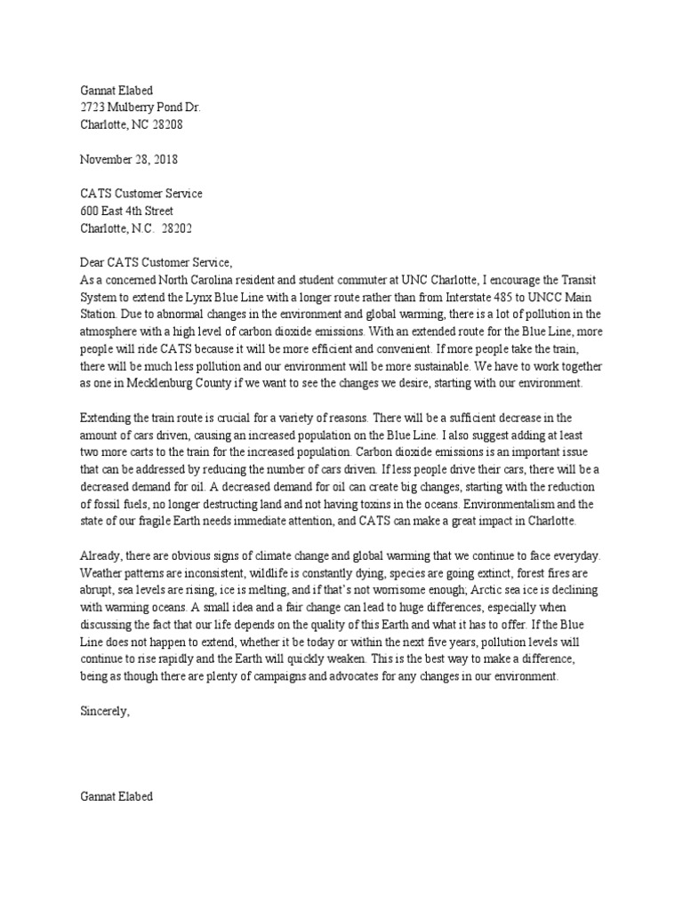 sustainability letter | Global Warming | Environmentalism