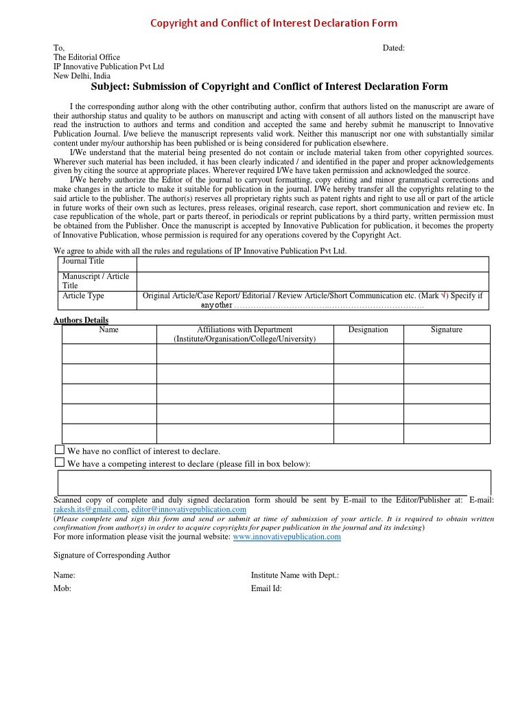 5aa609a6d3b57.copyright Declaration Final | PDF | Copy Editing | Publishing