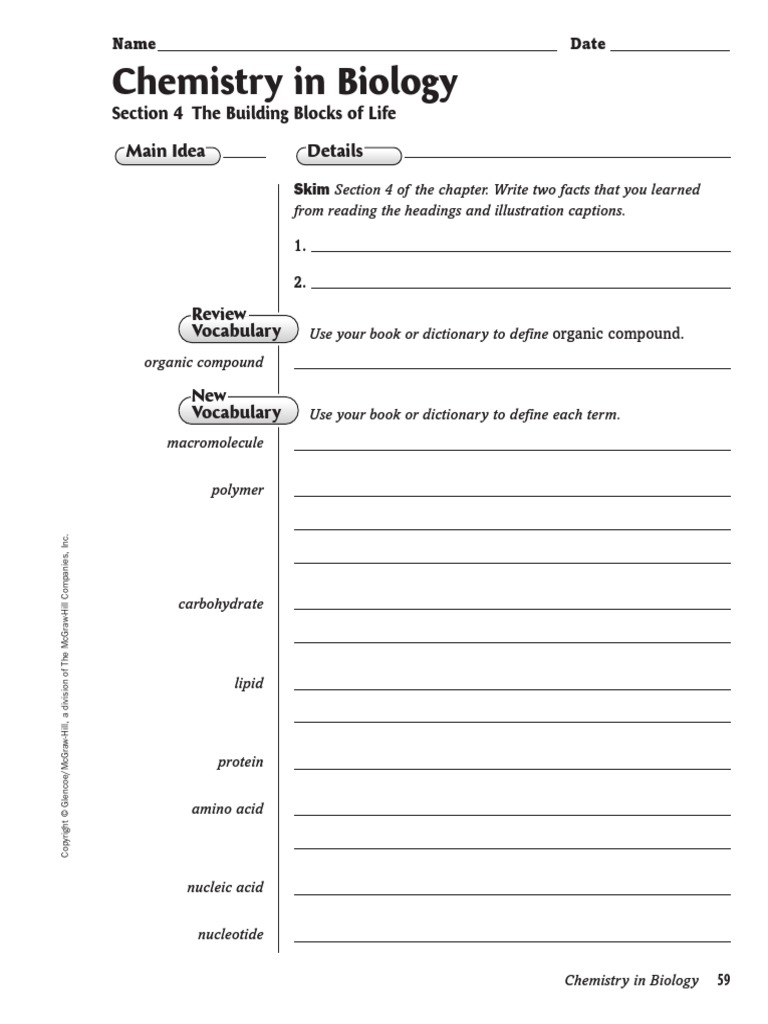 The Building Blocks of Life Notebook | PDF | Macromolecules | Nucleic Acids