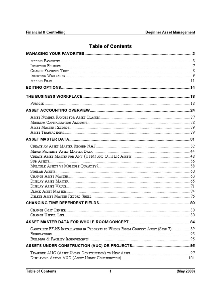 Asset Management Manual | PDF