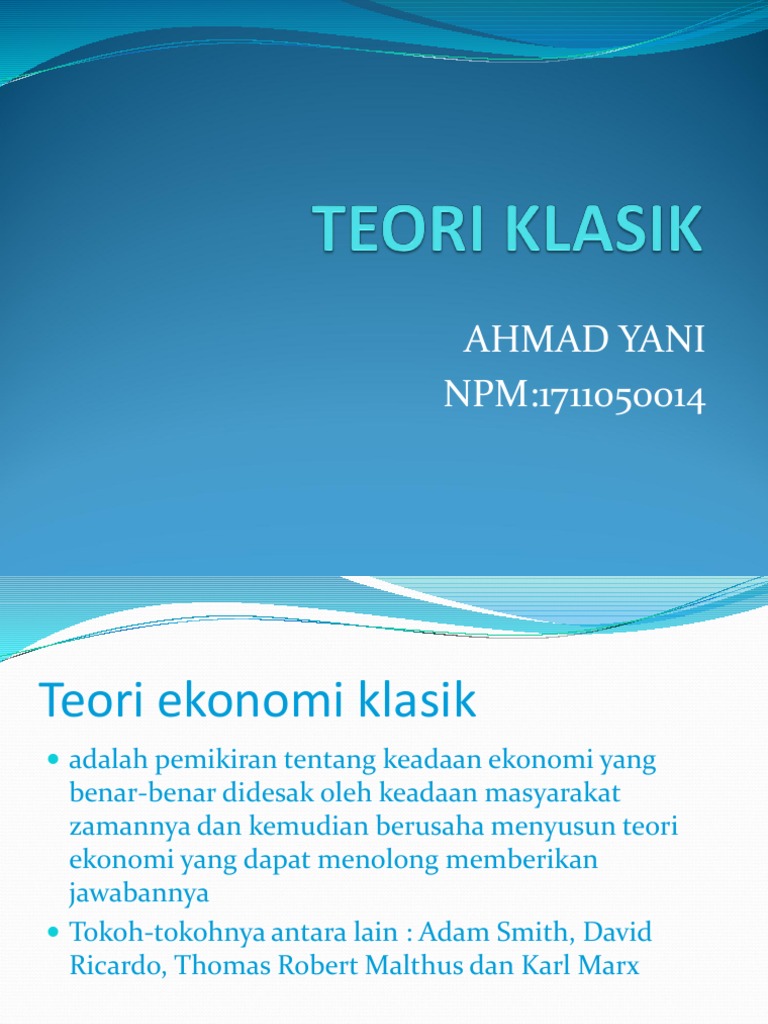 Teori Klasik | PDF