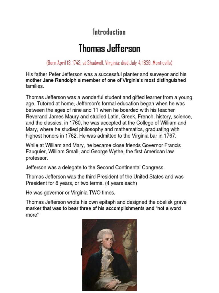 Thomas Jefferson: Independence Day | PDF | United States Declaration Of ...