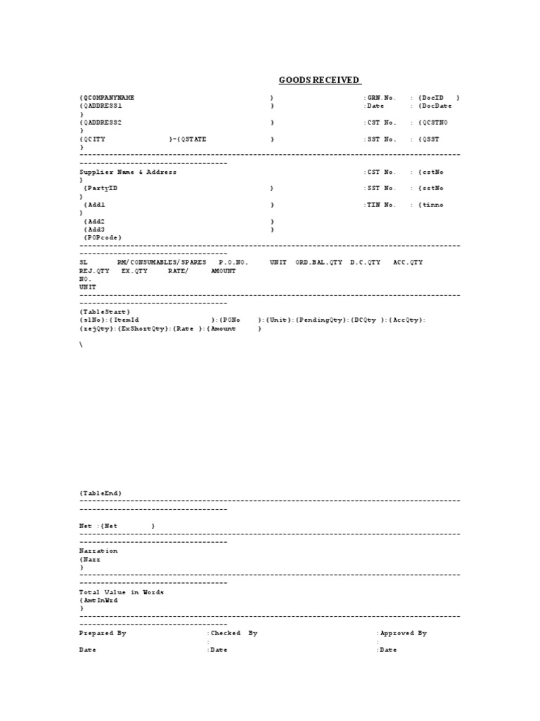 Goods Received | PDF