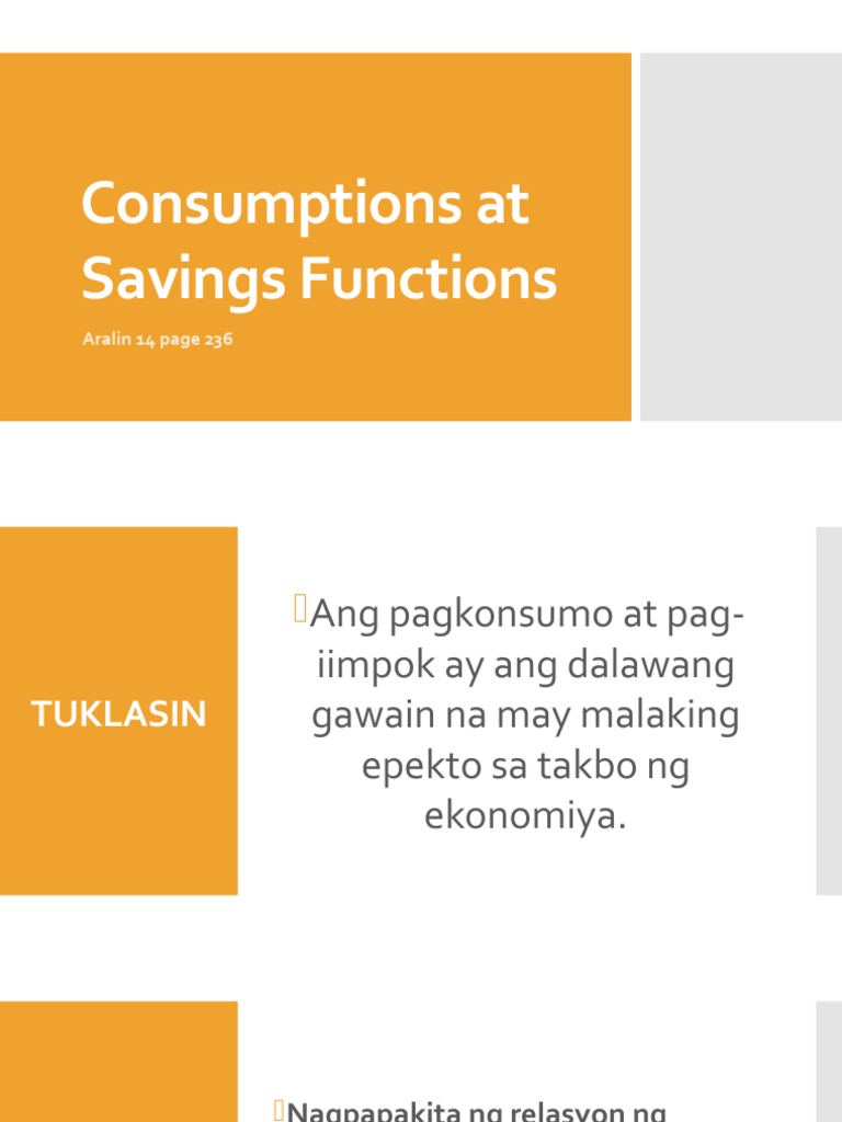 Consumptions at Savings Functions | PDF