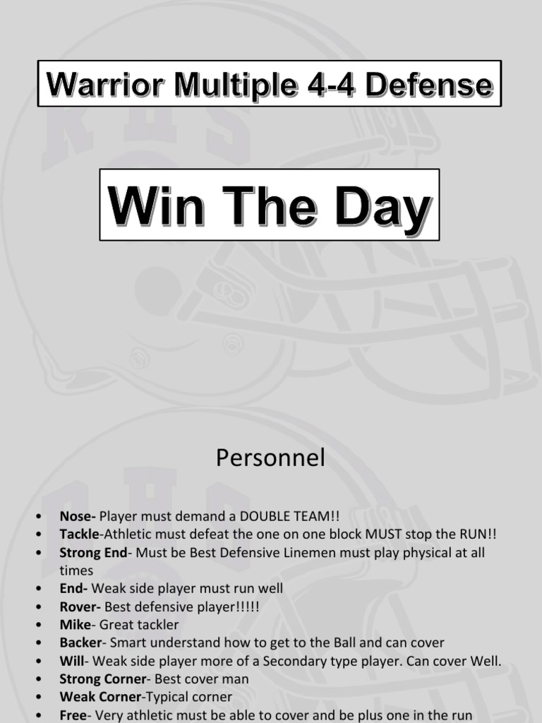 Multiple 4-4 Defense | PDF | Football Codes | National Football League ...