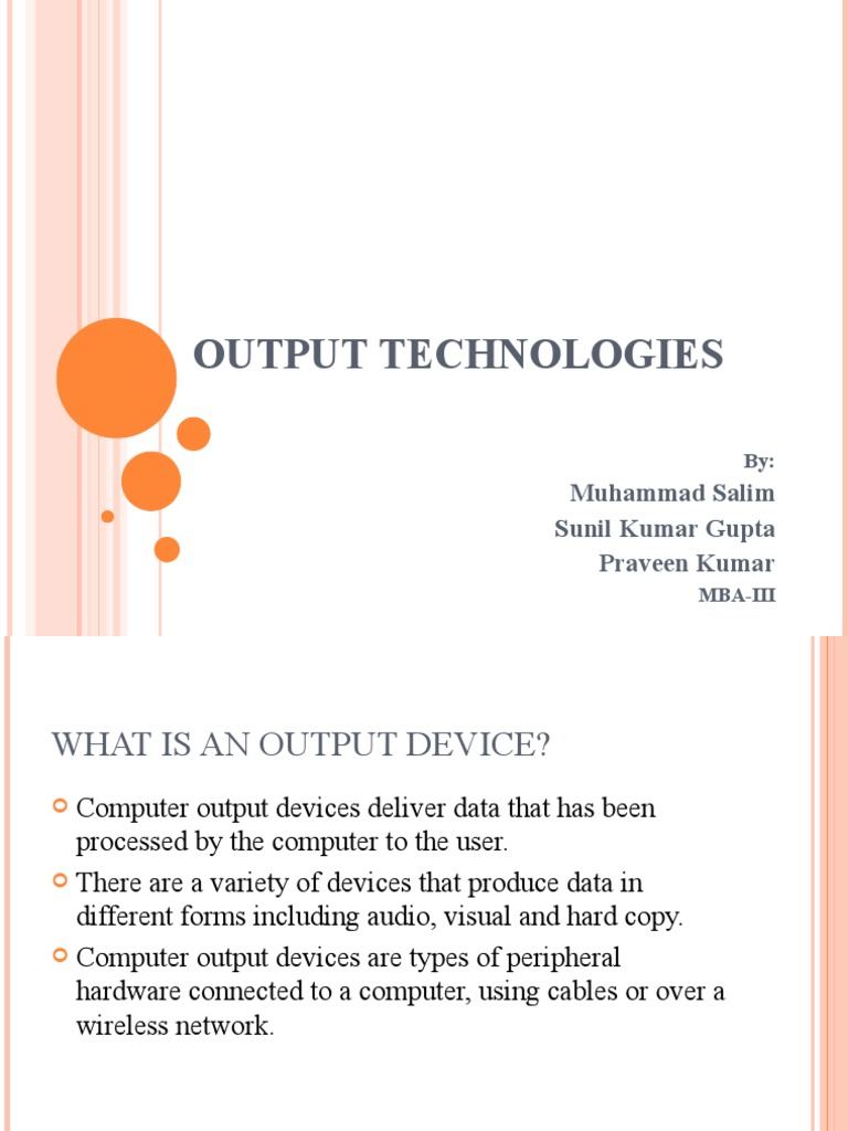 Output Technologies ISM | PDF | Printer (Computing) | Computer Monitor