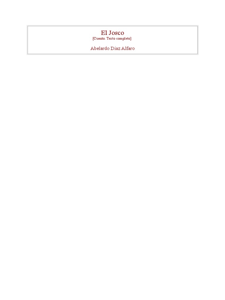 Abelardo Díaz Alfaro - El Josco | PDF | Naturaleza