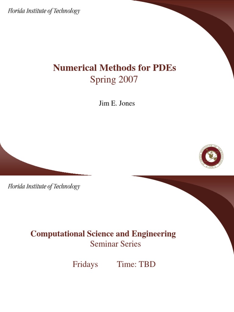 Numerical Methods For Pdes: Spring 2007 | PDF | Partial Differential Equation | Computational ...