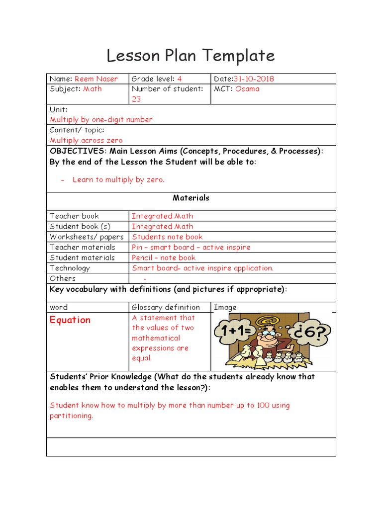 Multiply Across Zero Lesson Plan | PDF | Lesson Plan | Teaching Mathematics