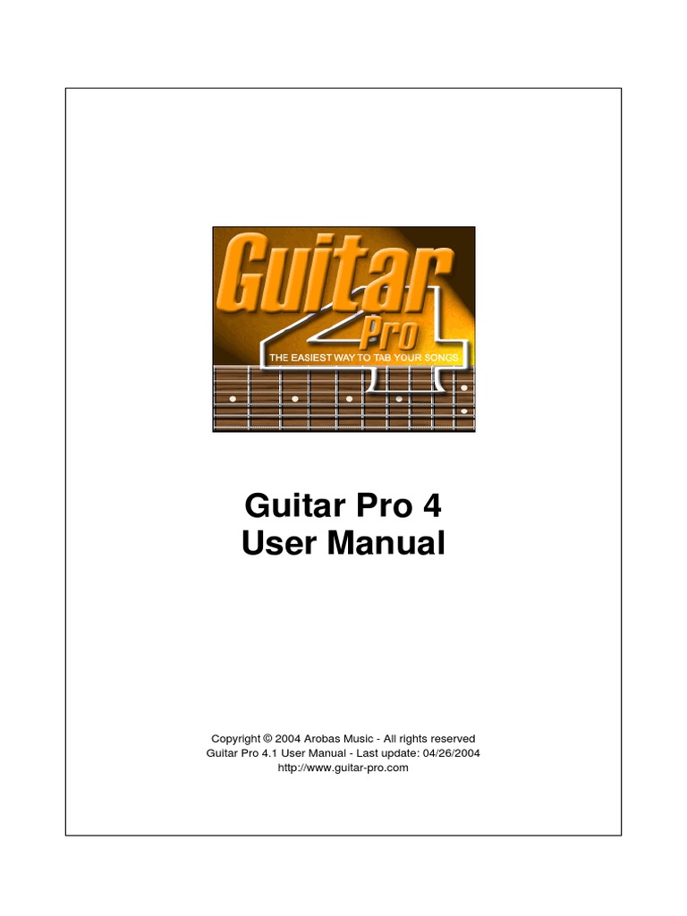 Guitar Pro 4.1 User Manual - Last Update: 04/26/2004 | PDF | Sheet ...
