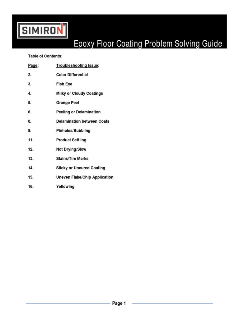 Problem Solving Guide 1-15 | PDF | Epoxy | Silicone