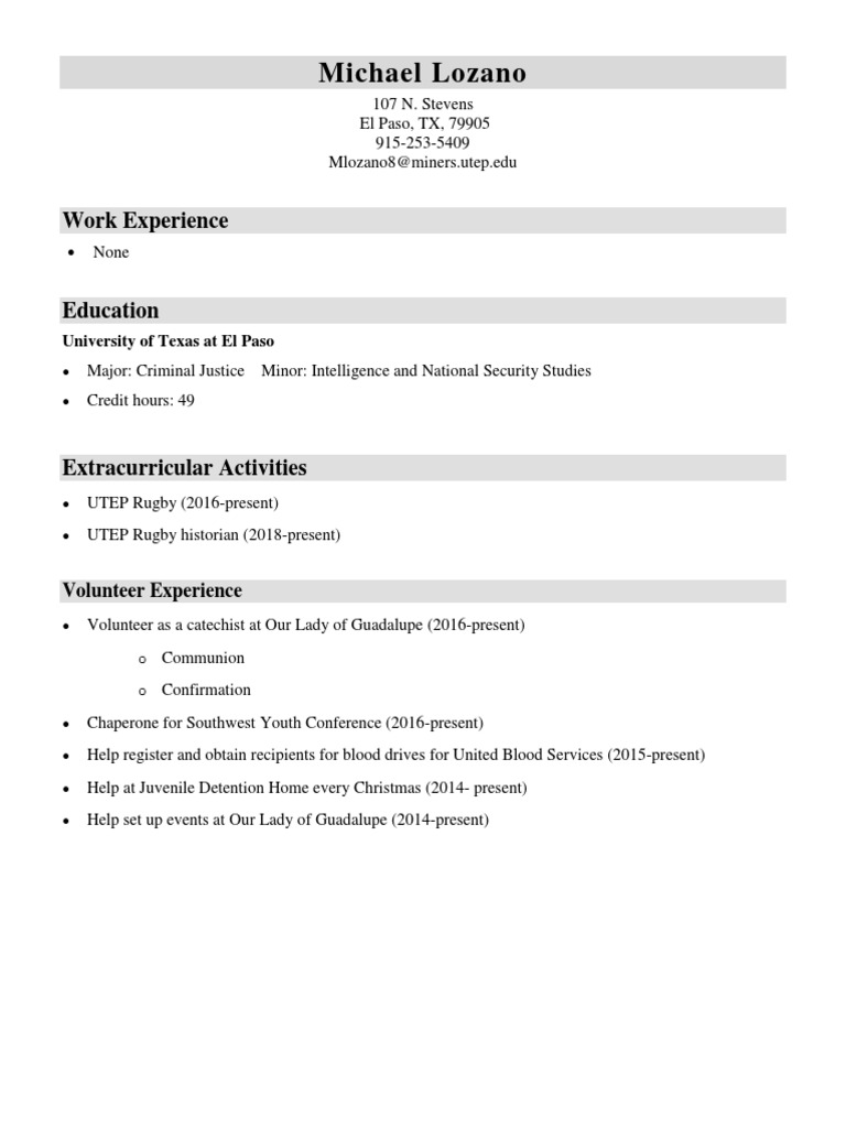 Resume 1 | PDF