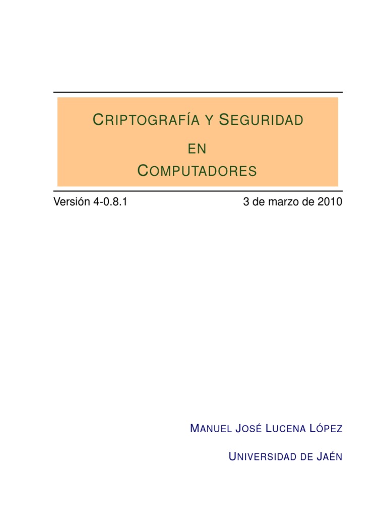 Criptografía y Seguridad en Computadores | PDF | Criptografía | Anonimato
