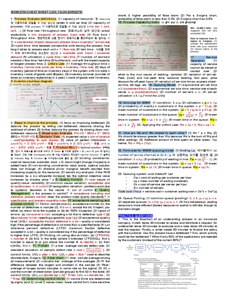 Isom 2700 Cheat Sheet - 1 | PDF | Standard Deviation | Inventory