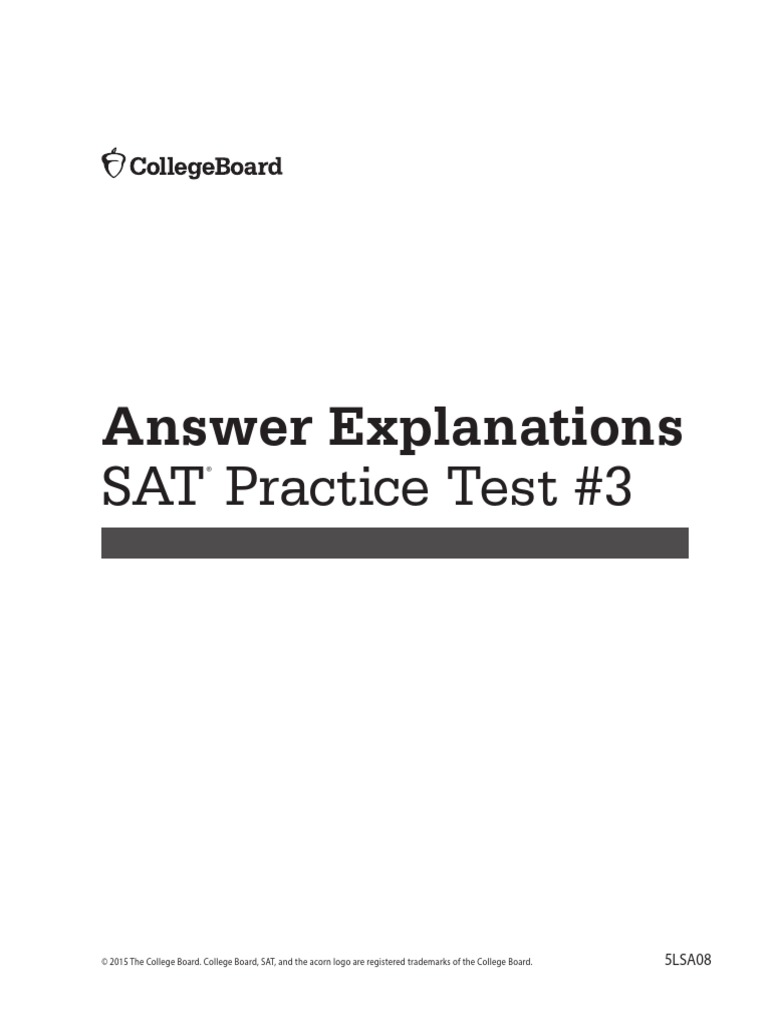 PrepScholar Sat Practice Test 3 Answers PDF | PDF | Plural | Pronoun