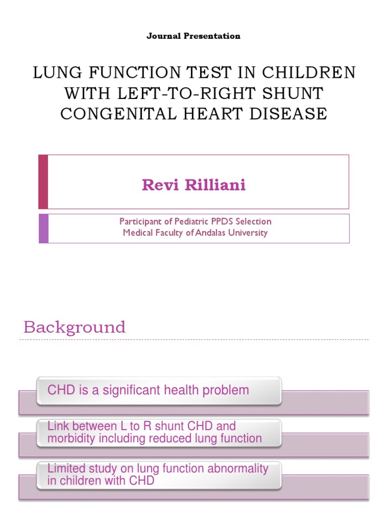 Lung Function Test in Children With Left-To-Right Shunt Congenital ...