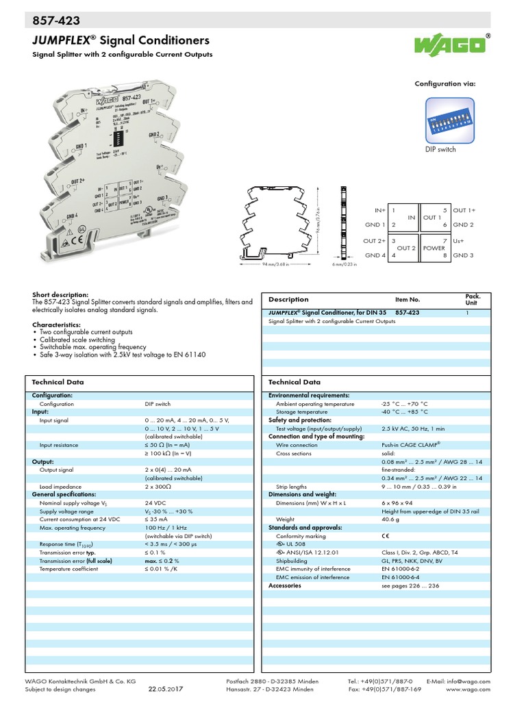 Jumpflex: 857-423 Signal Conditioners | PDF | Electricity ...