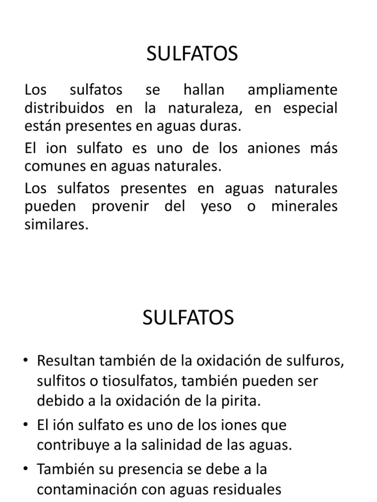 SULFATOS | Sulfato | Ácido clorhídrico