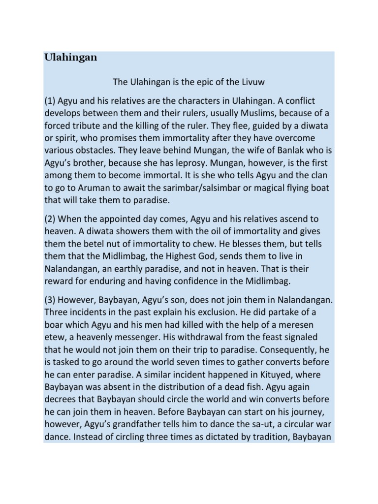 Ulahingan | PDF | Heaven | Mythology