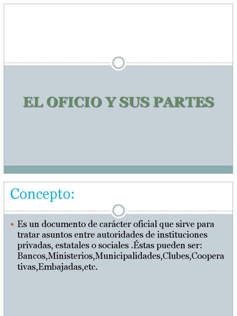 El Oficio y Sus Partes | PDF