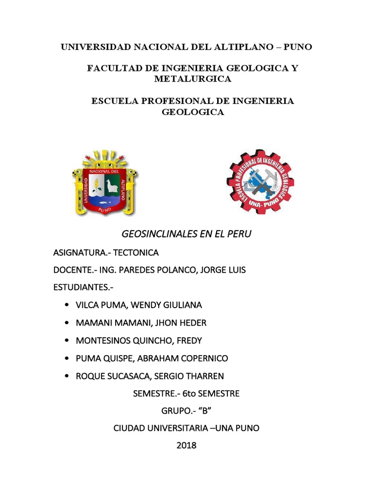 Tectonica Geosinclinales | PDF | Corteza (Geología) | Andes