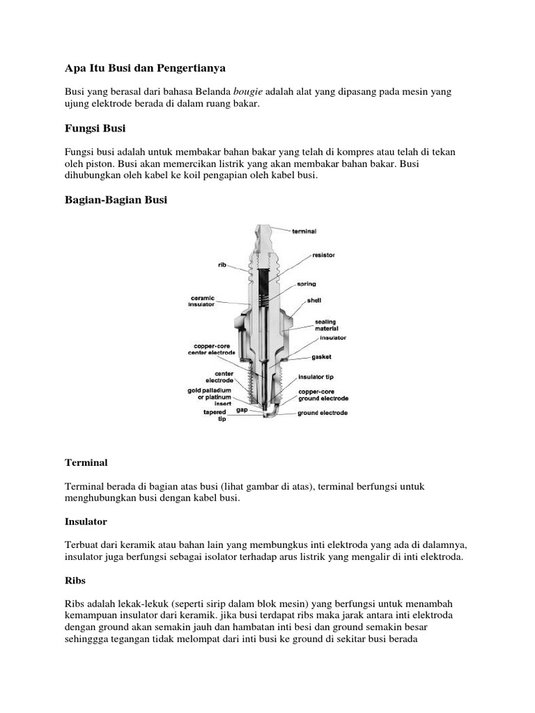 Apa Itu Busi Dan Pengertianya | PDF