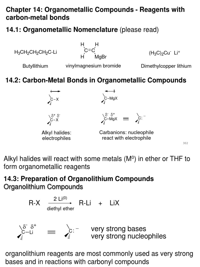 Organometallic Reagents: Preparation, Reactivity, and Synthetic ...