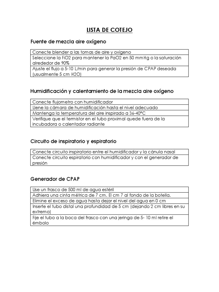 Guía paso a paso para la aplicación de CPAP no invasiva en neonatos | PDF