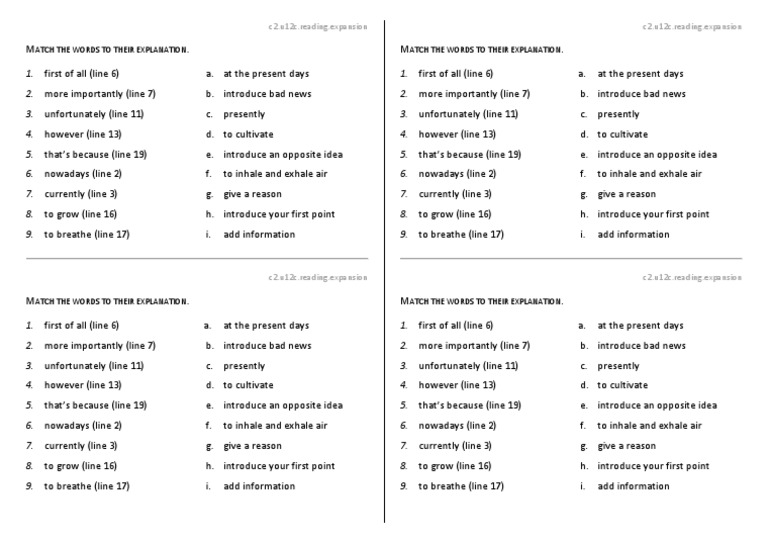 Atch The Words To Their Explanation Atch The Words To Their Explanation ...