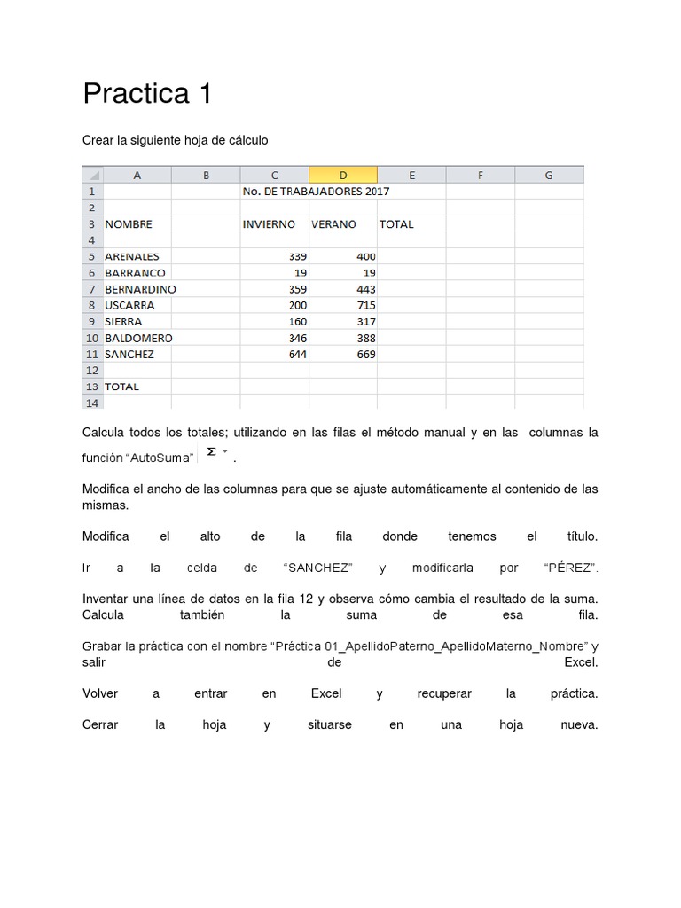 Prácticas de Excel | PDF | Hoja de cálculo | Microsoft Excel