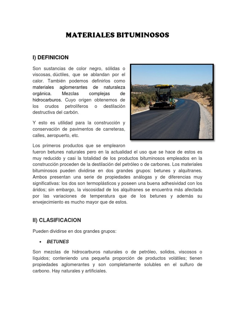 Materiales Bituminosos | PDF | Asfalto | Petróleo