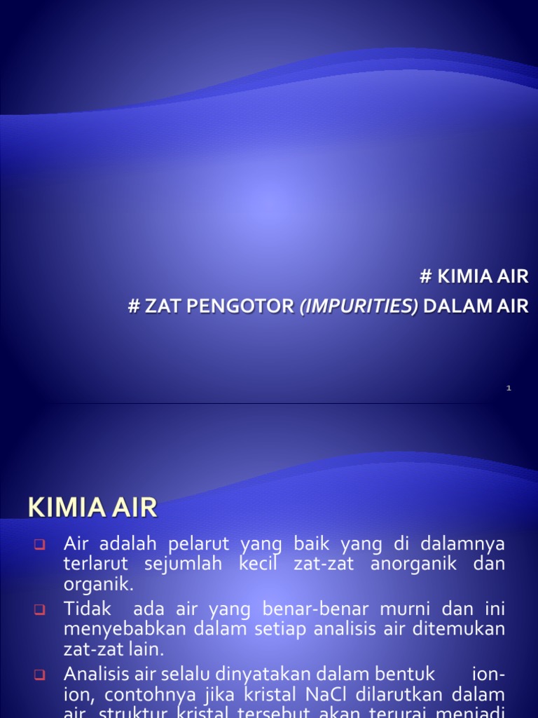 3 Zat Pengotor Dalam Air | PDF