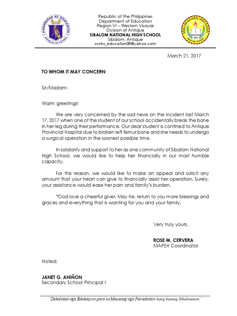 Letter Financial Aid Help | PDF