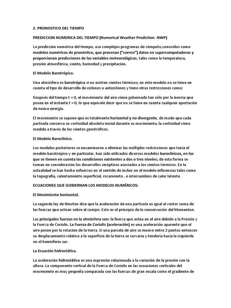 Pronostico Del Teimpo | PDF | Convección | Nube