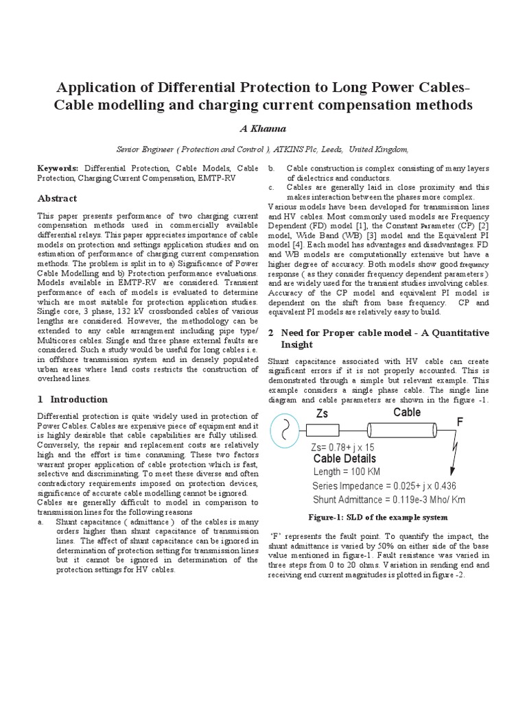 Analysis of Differential Protection Performance for Long Power Cables ...