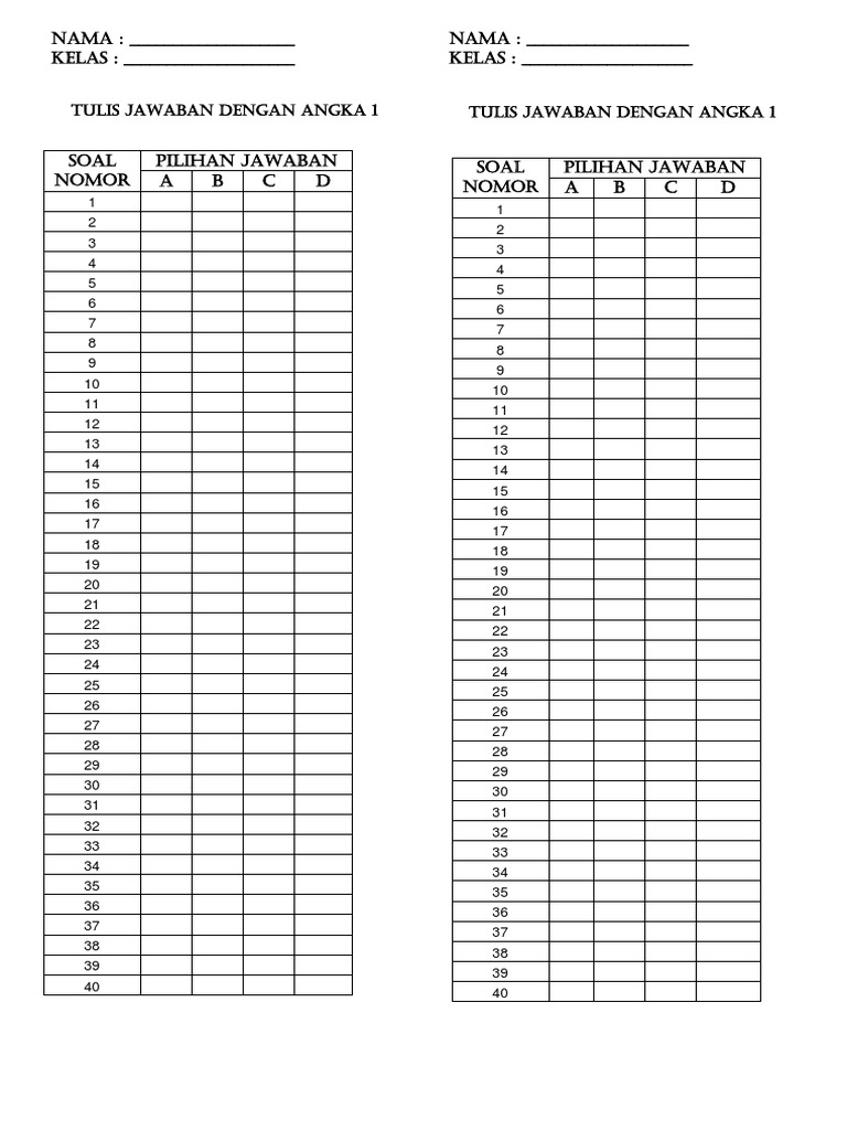 Soal Ujian Kelas Matematika 38 Pertanyaan | PDF