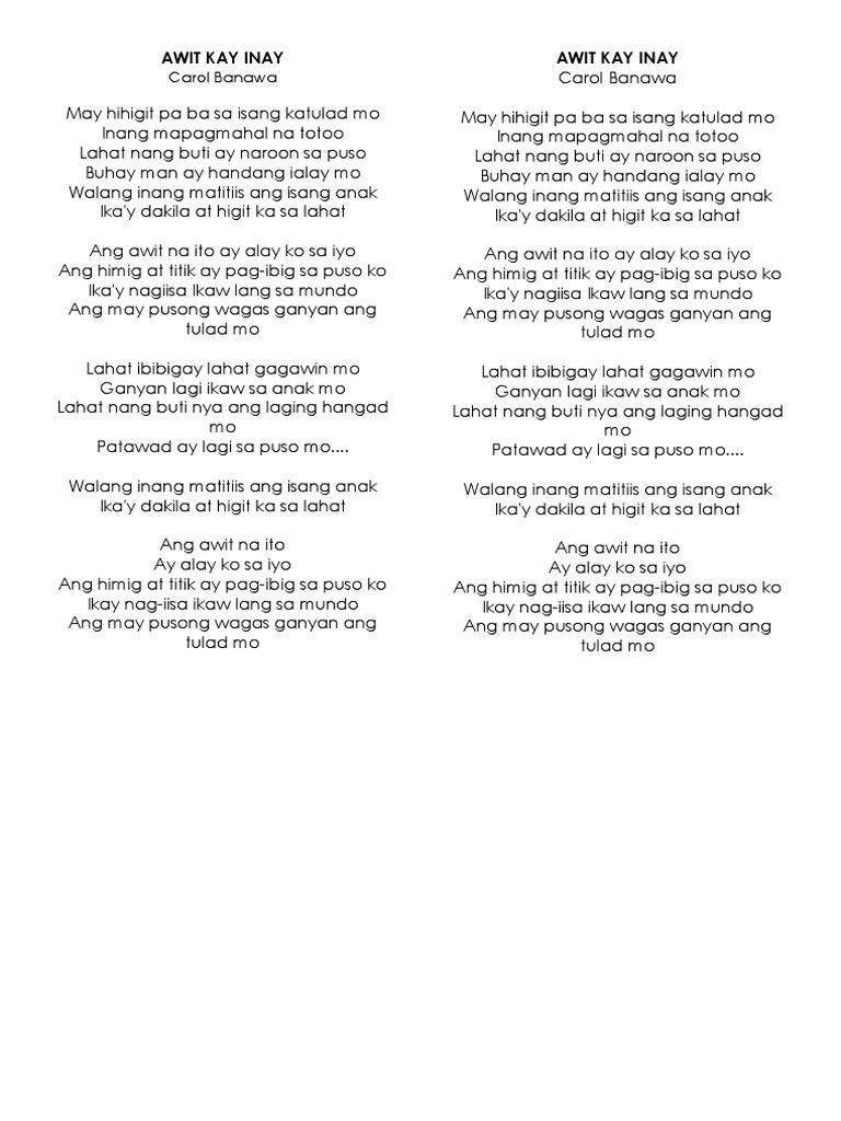 Awit Kay Inay | PDF