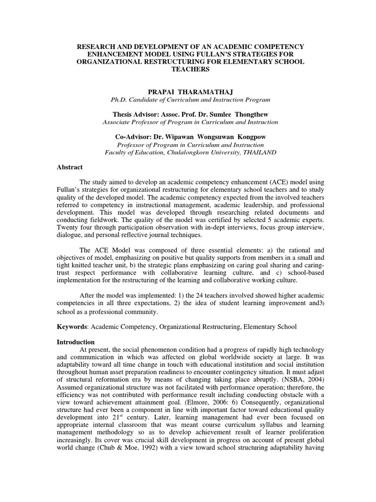 Academic Competency Enhancement Model | PDF | Teachers | Competence ...