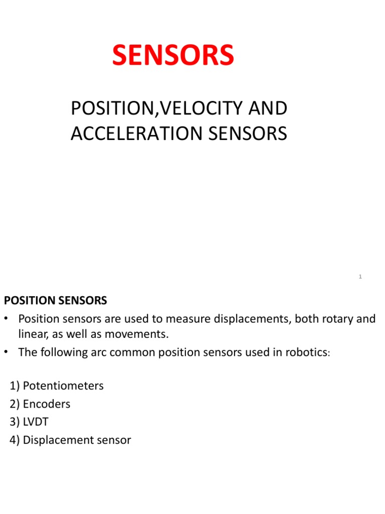 Sensors: Position, Velocity and Acceleration Sensors | PDF | Sensor ...