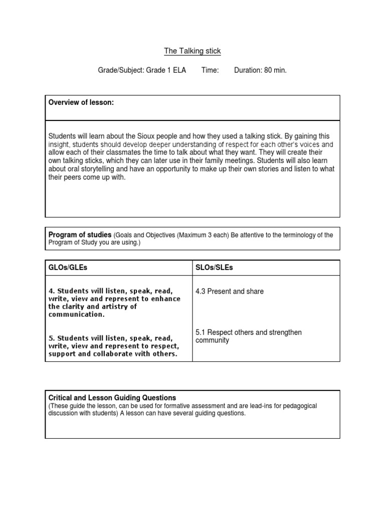 Talking Stick | PDF | Storytelling | Sioux