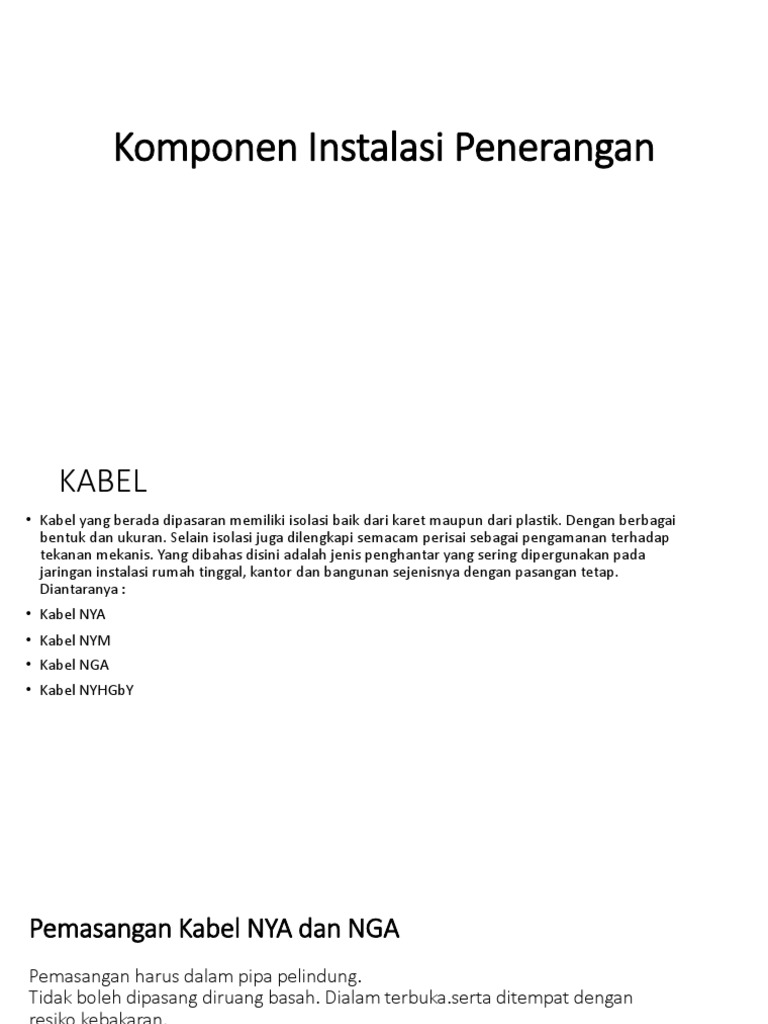 Komponen Instalasi Penerangan | PDF