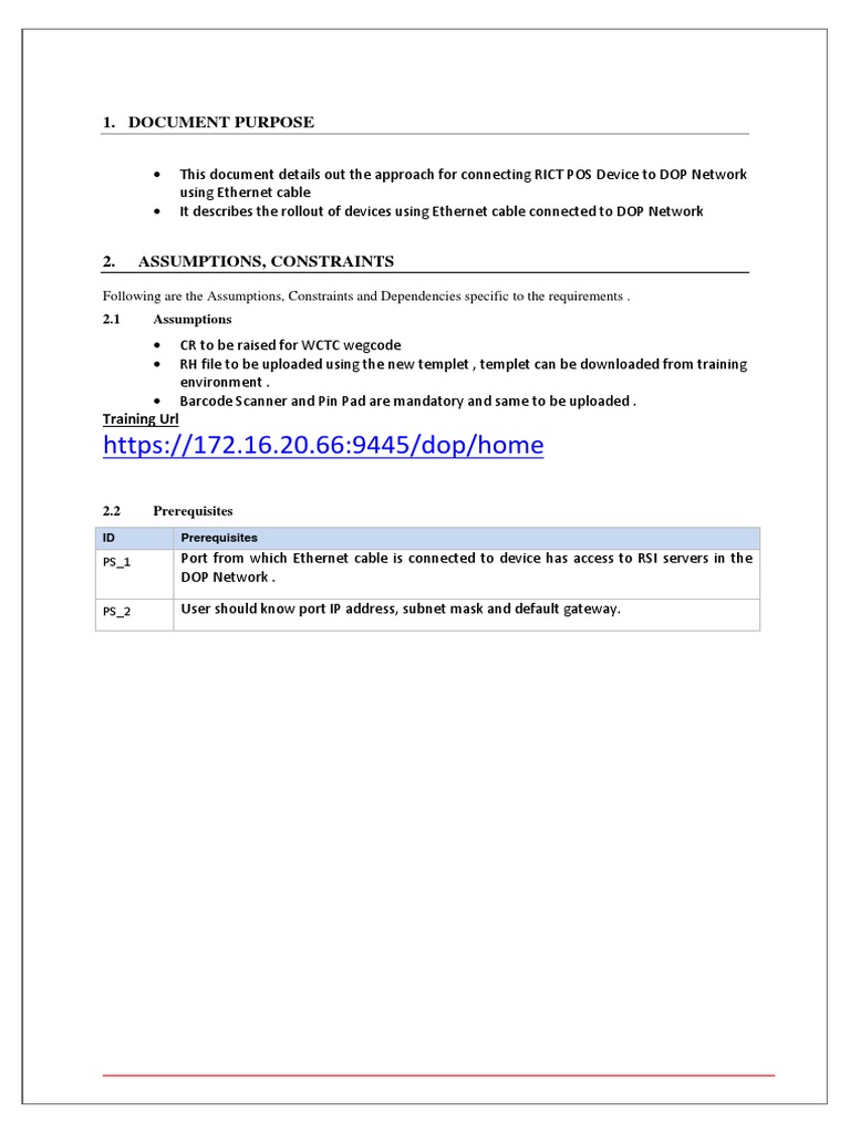 Connect RICT POS to DOP Network via Ethernet | PDF | Gateway ...