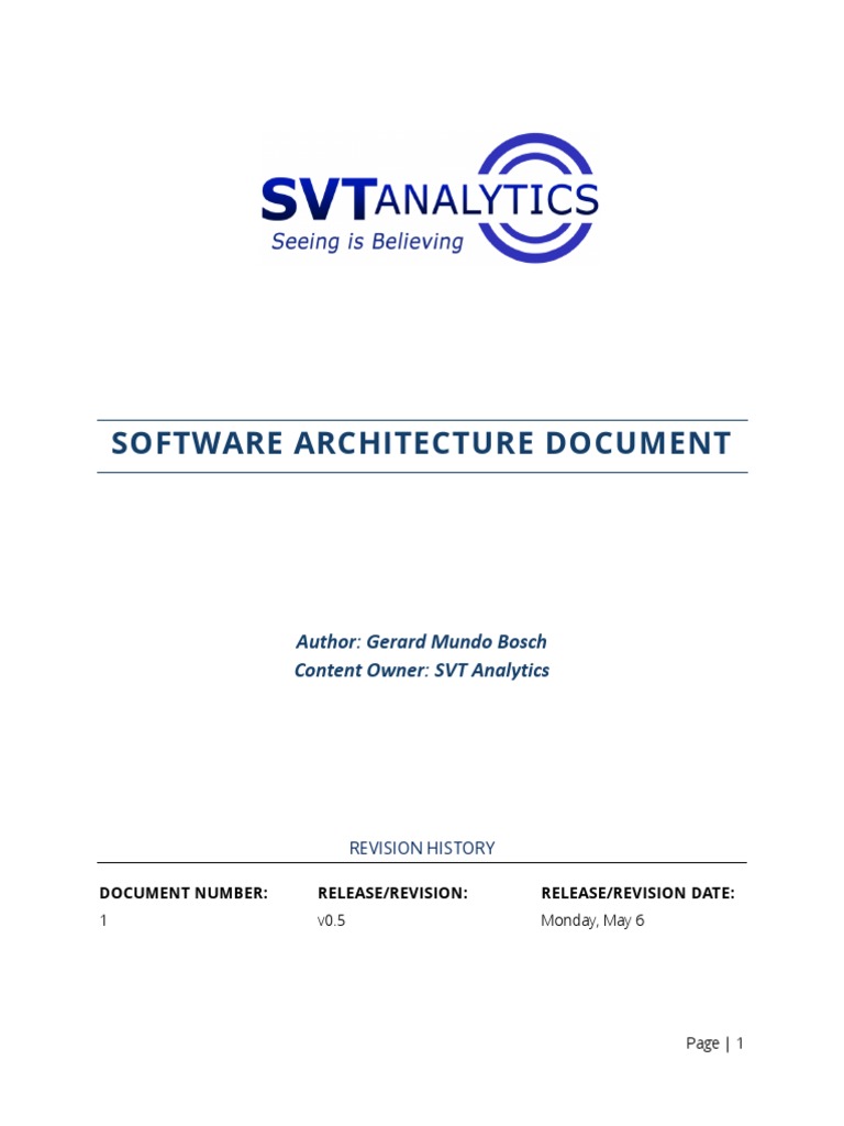 Software Architecture Document: Author: Gerard Mundo Bosch Content Owner: SVT Analytics | PDF ...