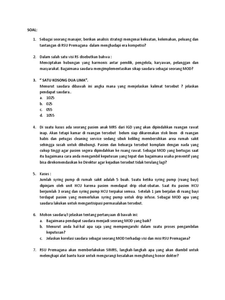 Contoh Soal MOD | PDF