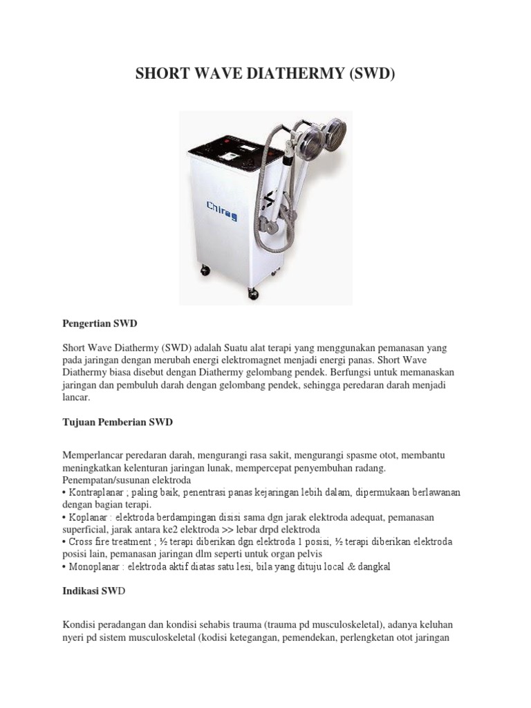 Short Wave Diathermy | PDF | Metode & Bahan Ajar | Sains & Matematika