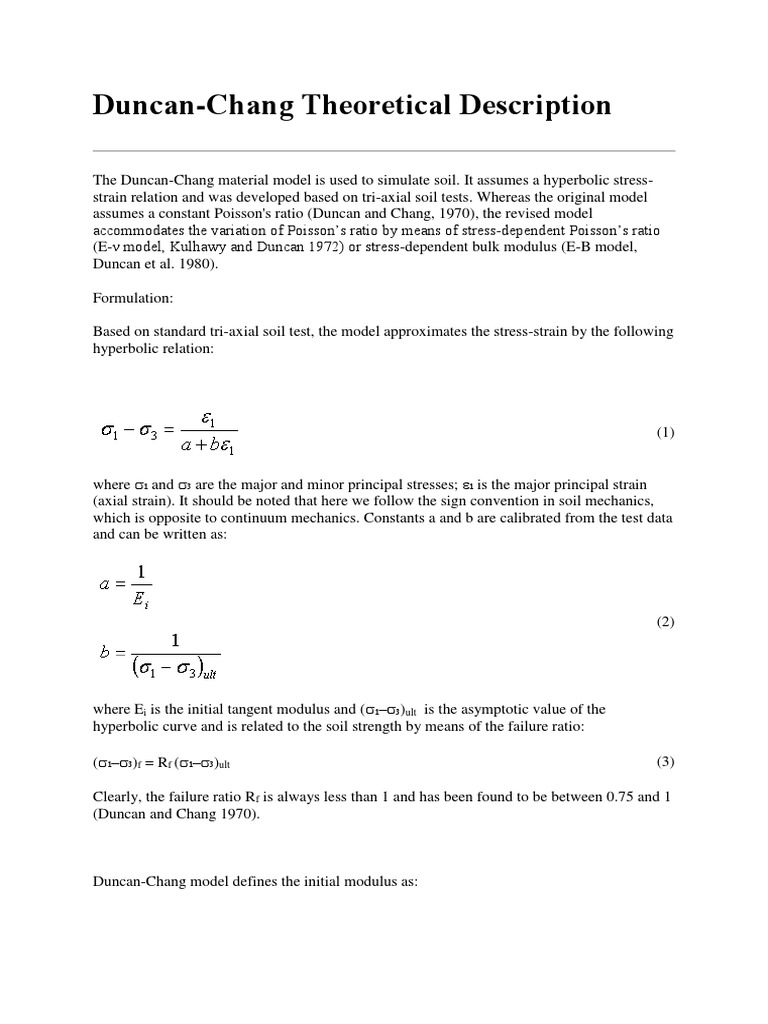 Duncan-Chang Soil Model Overview | PDF | Elasticity (Physics) | Young's ...