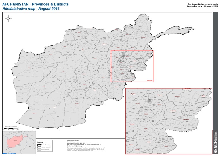 Afghanistan Provinces and Districts Map | PDF