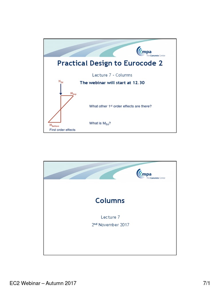 Worked Examples Ec2 Def080723 | PDF | Bending | Column