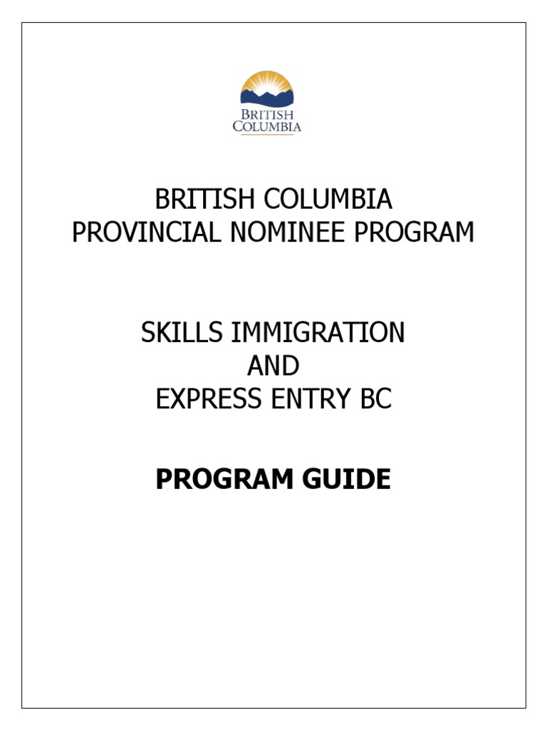 BC PNP Guide for Skills Immigration and Express Entry | PDF ...